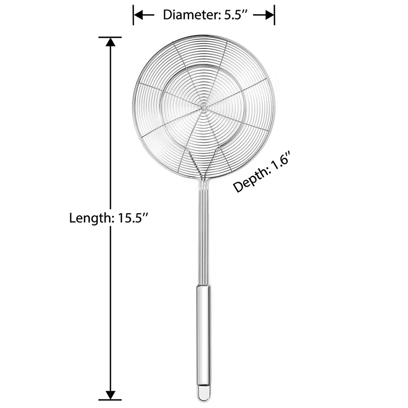 Solid 18/8 Stainless Steel Spider Strainer Skimmer... – Grandado