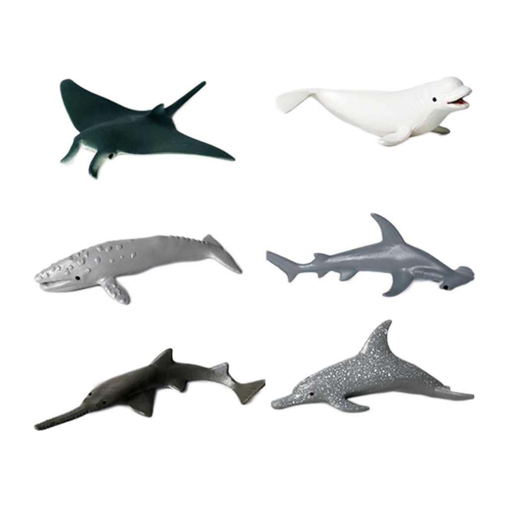 6 Pieces Realistic Sea Life Animal Model Figurines... – Vicedeal