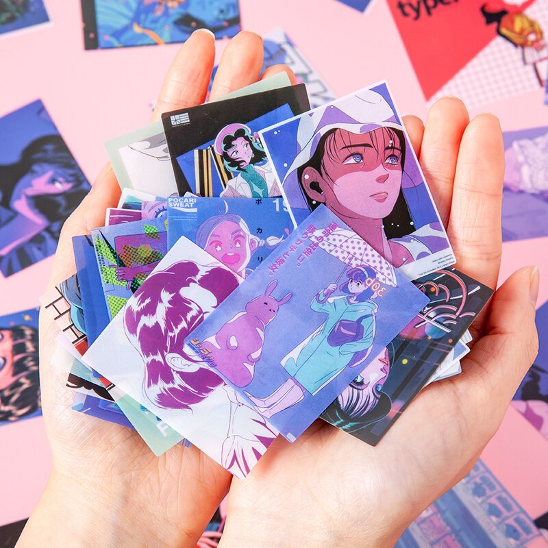 30Pcs Vintage Pink Girl Sticker DIY scrapbook base... – Grandado