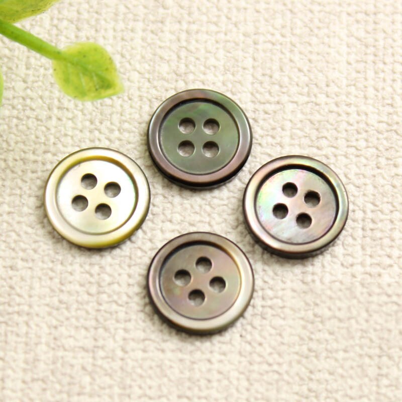 2PCS Black Shell Buttons Spot Fine Edge Four Eye W... – Grandado