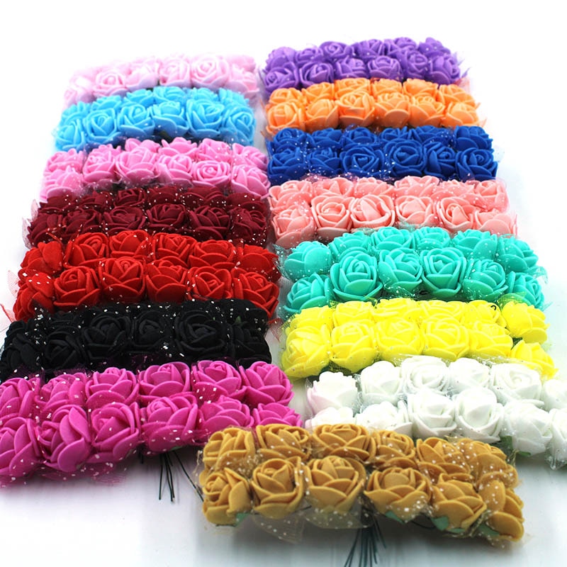 12 Pcs/Batch Mini Rose Kunstmatige Bloem Schuim Bl... – Vicedeal