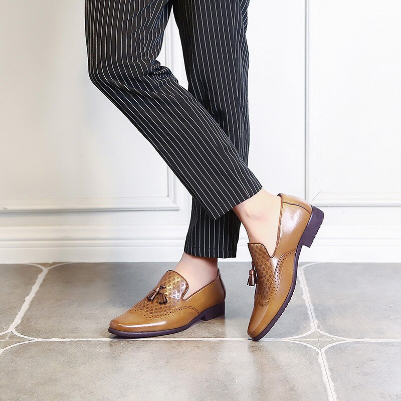 AlexBu Spring Men Leather Shoes Dress Classic Busi... – Grandado