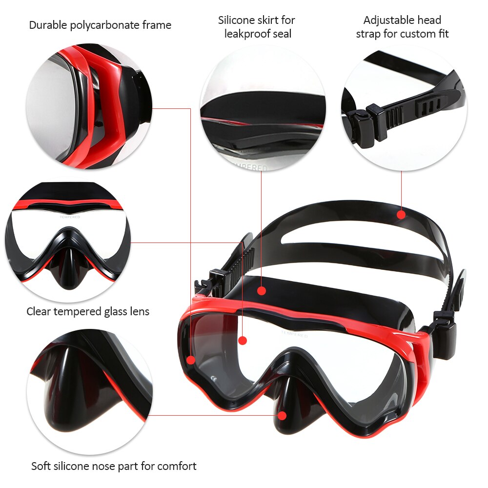 Lixada Kids Adults Scuba Diving Mask Tube Set Snor... – Grandado