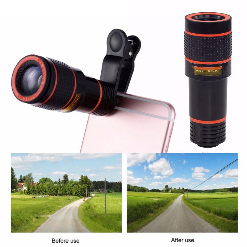 Clip-on 12x Optical Zoom HD Telescope Camera Lens ... – Grandado