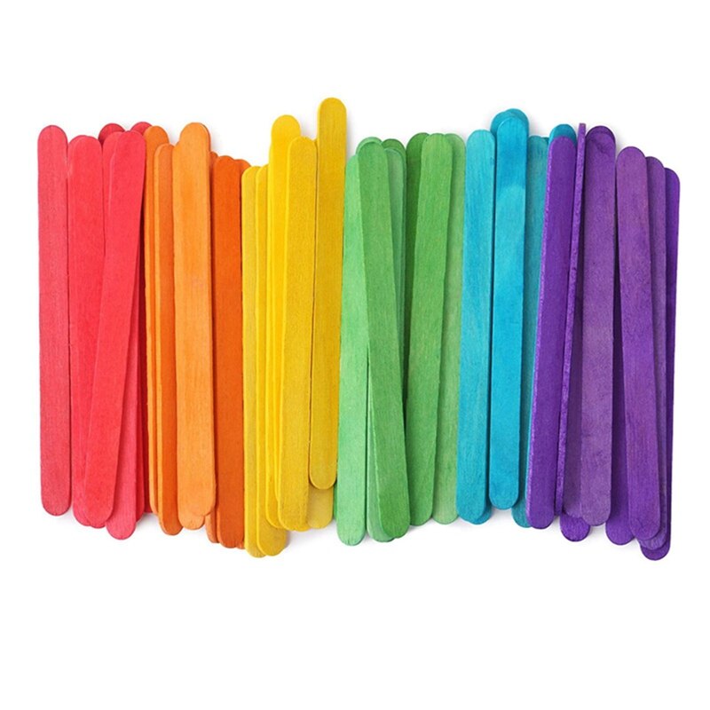 50Pcs/Lot Colored Wooden Popsicle Sticks Natural W... – Vicedeal