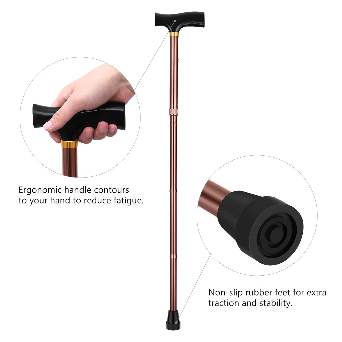 ROSENICE Folding Cane and Walking Stick Adjustable... – Grandado