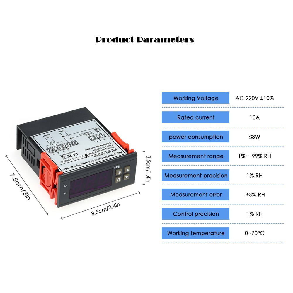 10a 220v mini digital termostat hygromstat lufttem... – Grandado