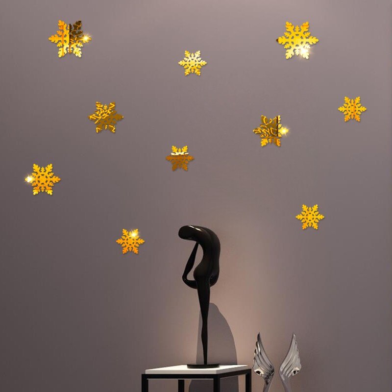 Mode Kerst Spiegel Sticker Muur Sticker Goud/Zilve... – Grandado