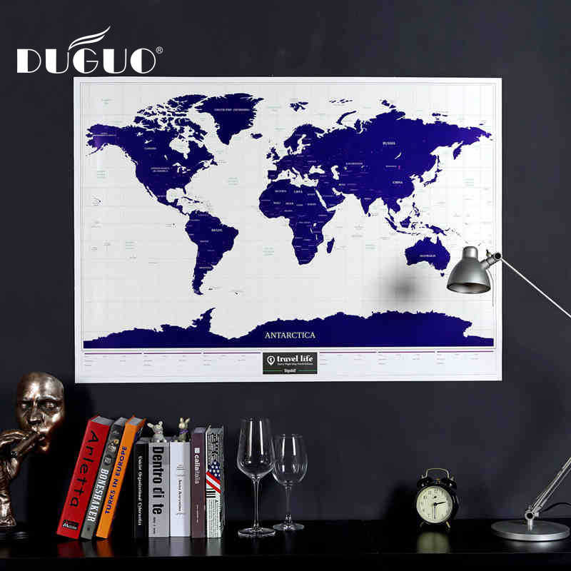 DUGUO Stationery Travel Quest Map Wall Sticker Lum... – Grandado