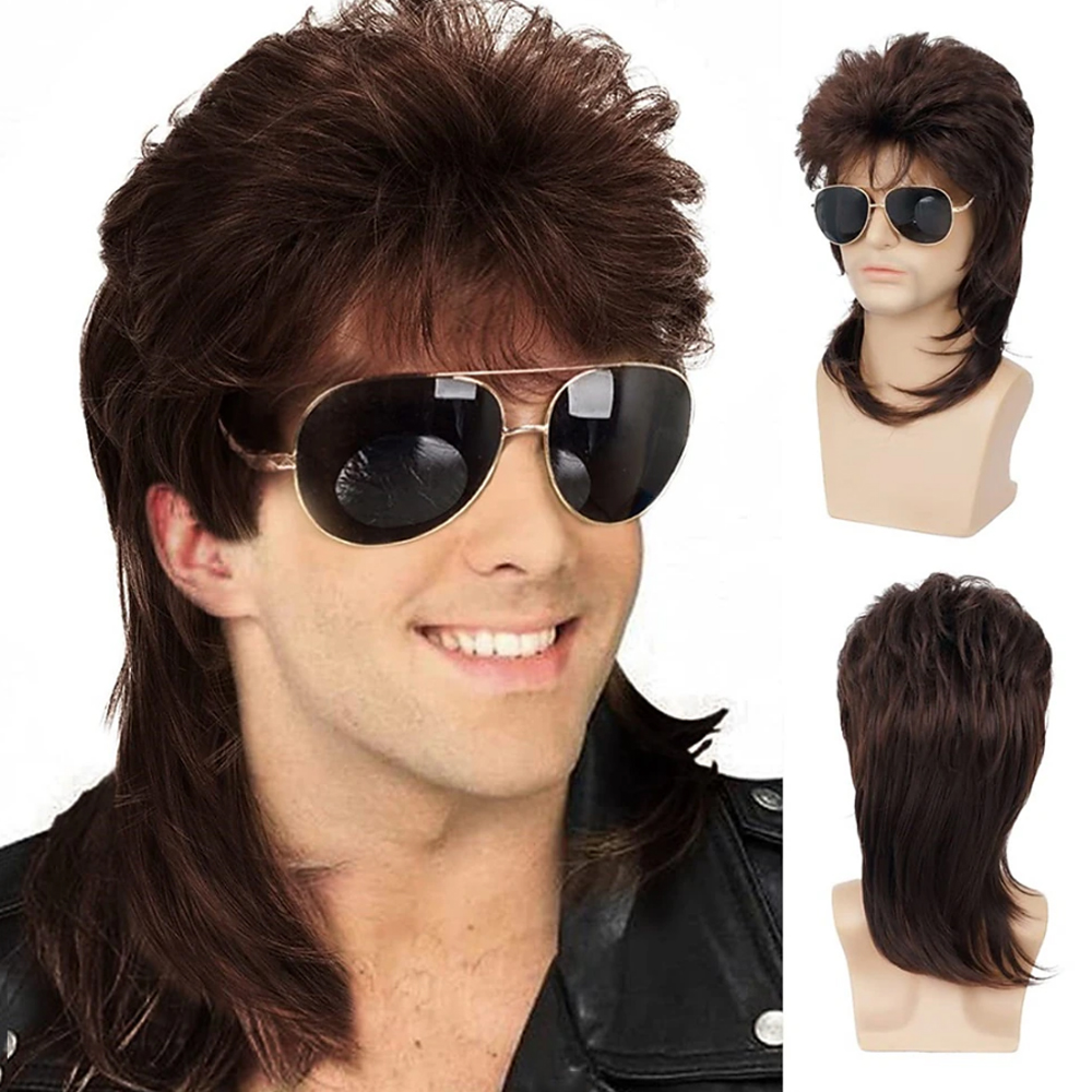 HAIRJOY Sallcks Mens Mullet Wigs Synthetic Hair Cu... – Grandado