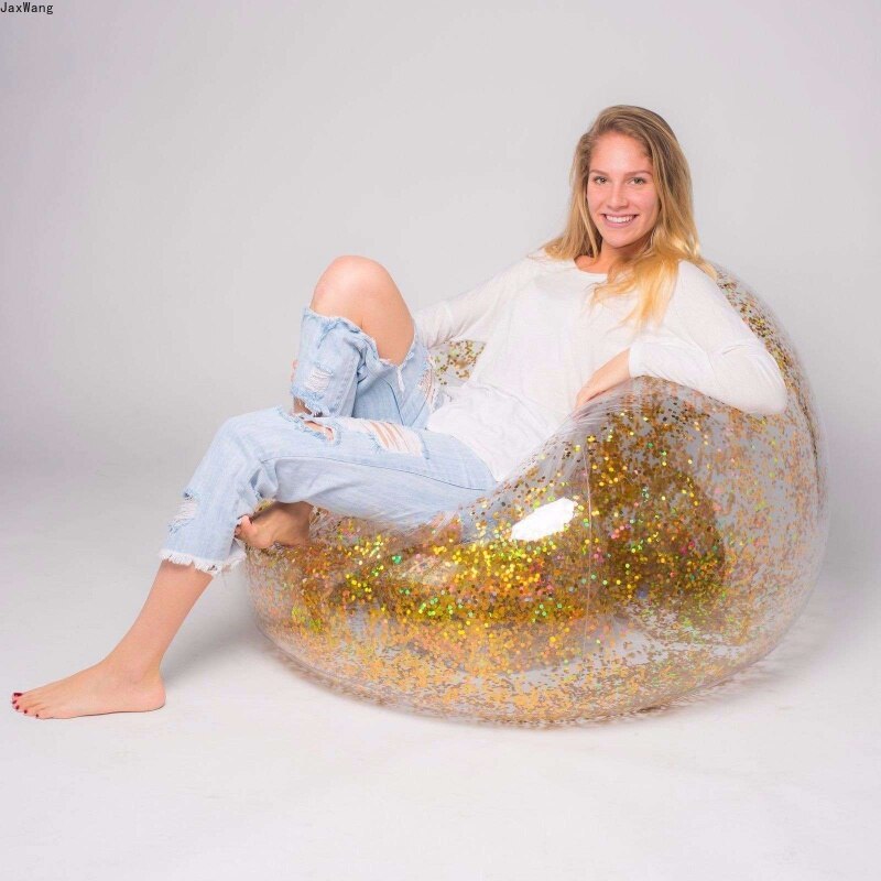 Transparent Shiny Inflatable Sofa Lazy Bean Bag Ai... – Grandado