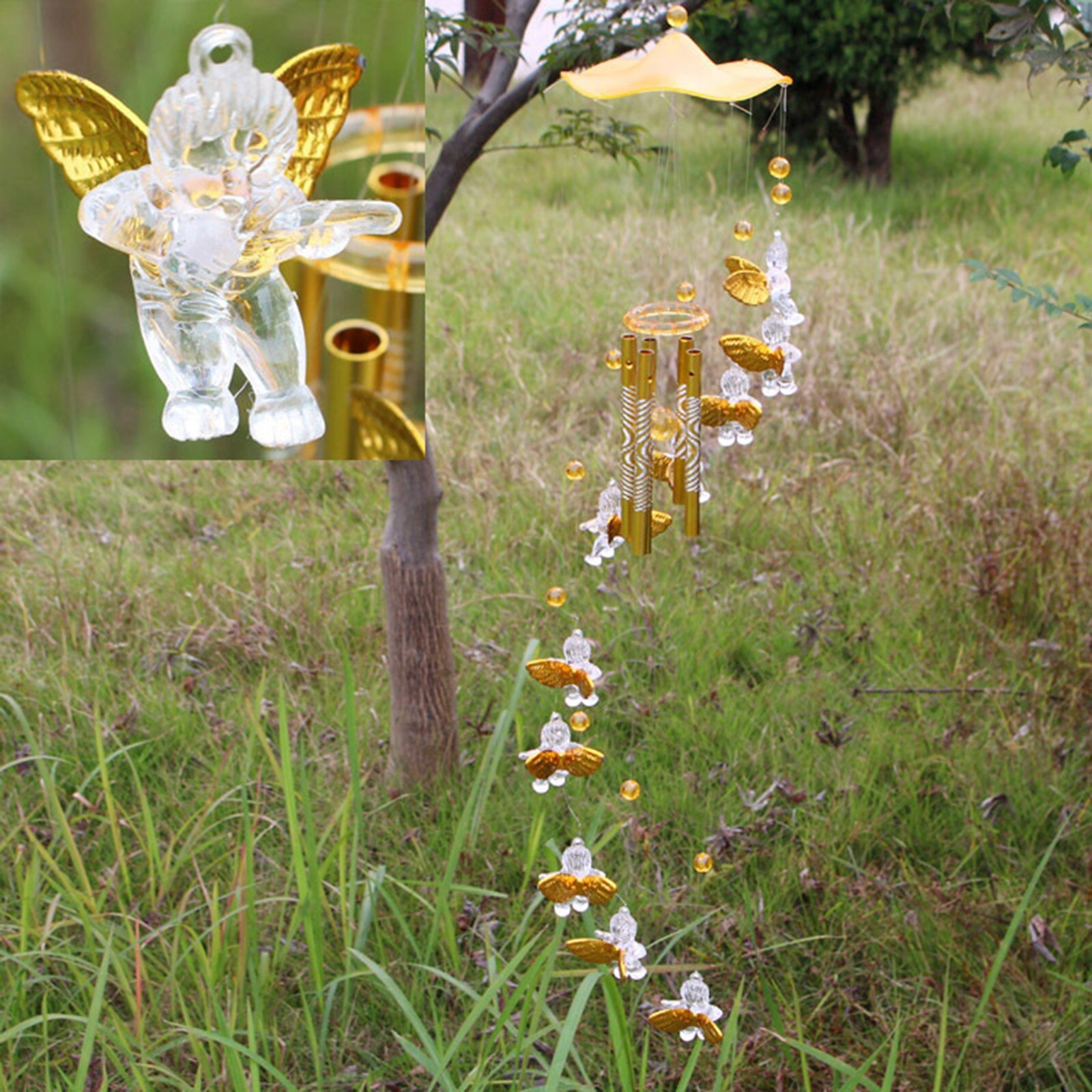 Aluminum Wind Chimes Yard Good Luck Guardian Angel... – Grandado