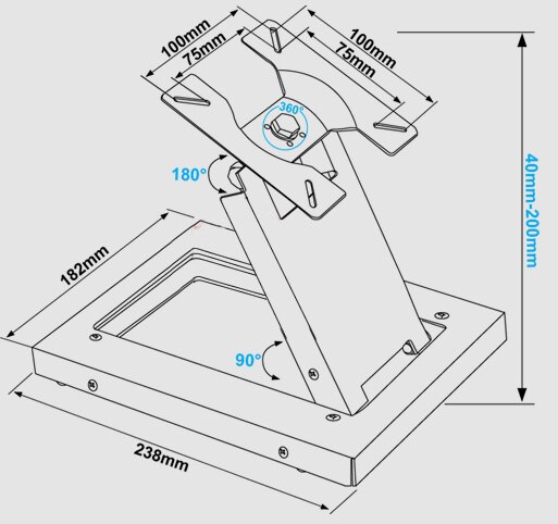 LCD-T2 10-30" steel tilt Touch screen desktop... – Grandado