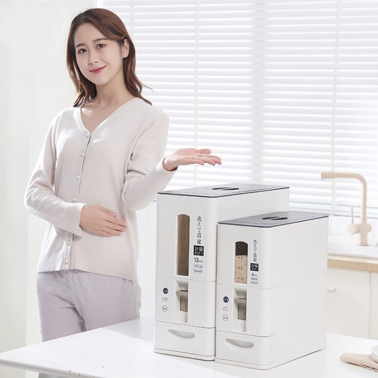 6kg Kitchen rice storage bucket container box auto... – Vicedeal