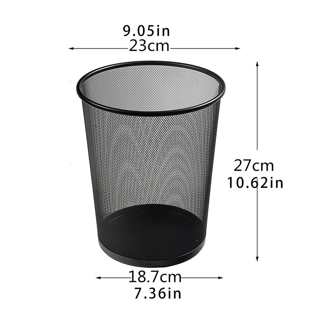 11 Liters Small Metal Mesh Trash Bin Paper Basket ... – Vicedeal