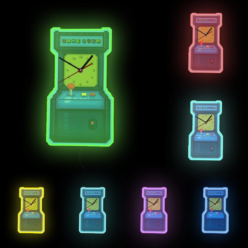 Vintage Arcade Game Machine Modern Wall Clock Game... – Grandado