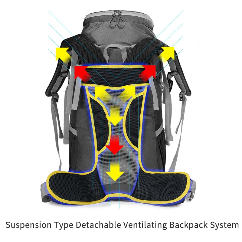 50L Outdoor Hiking Backpack Camping Rucksack Exter... – Grandado