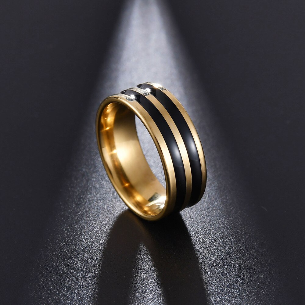 1Pc Men's Rings Stainless Steel 8mm Wide Matte Dou... – Vicedeal