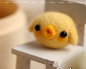 Wood steamer small yellow chicken set wool needlep... – Grandado