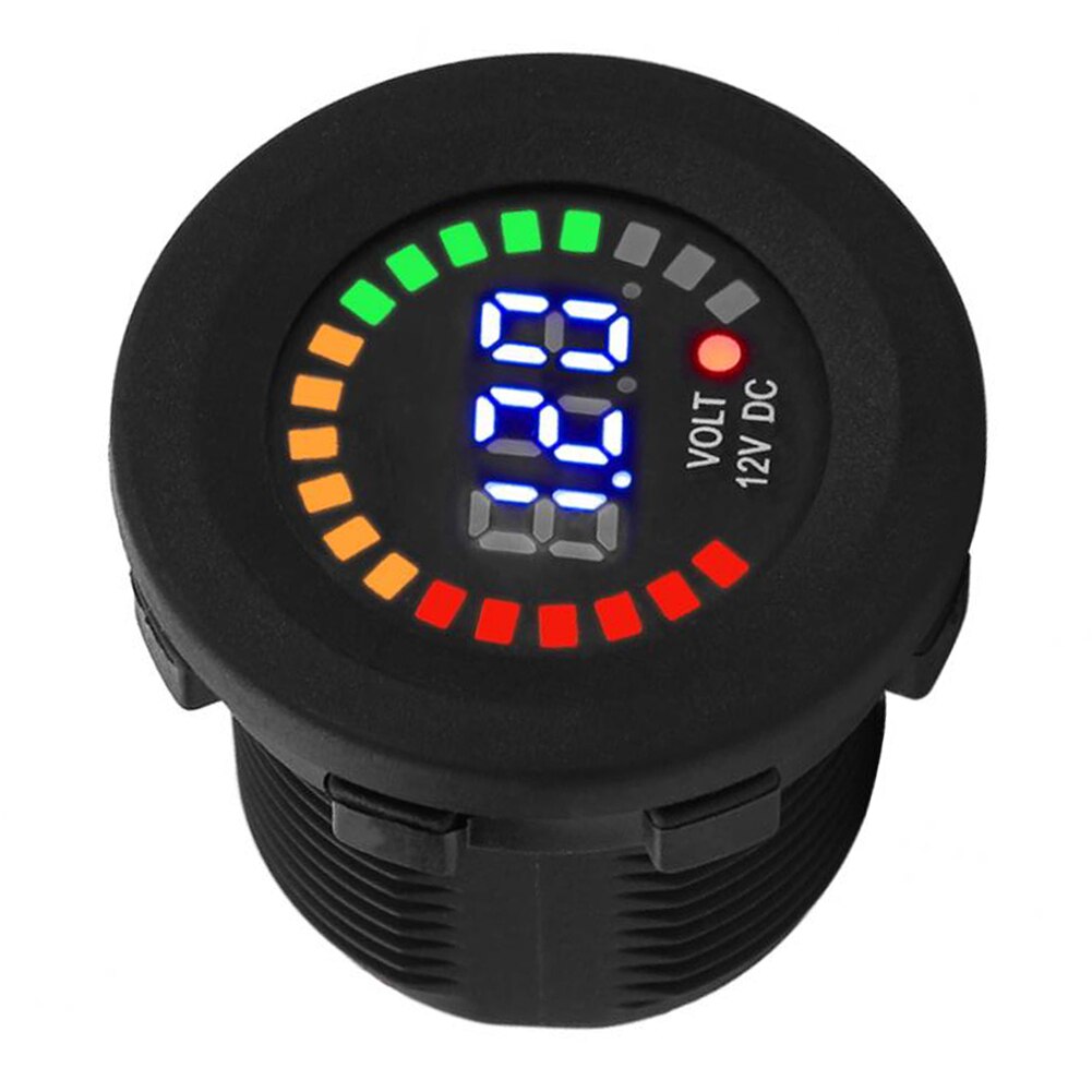 Round Waterproof Car DC 12V Voltage Meter RGB LED ... – Vicedeal