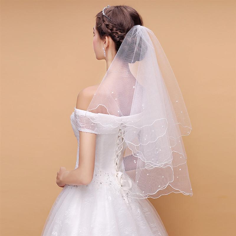 1.5m Lace Long Bride Wedding Veil Wedding Gauze Wh... – Grandado