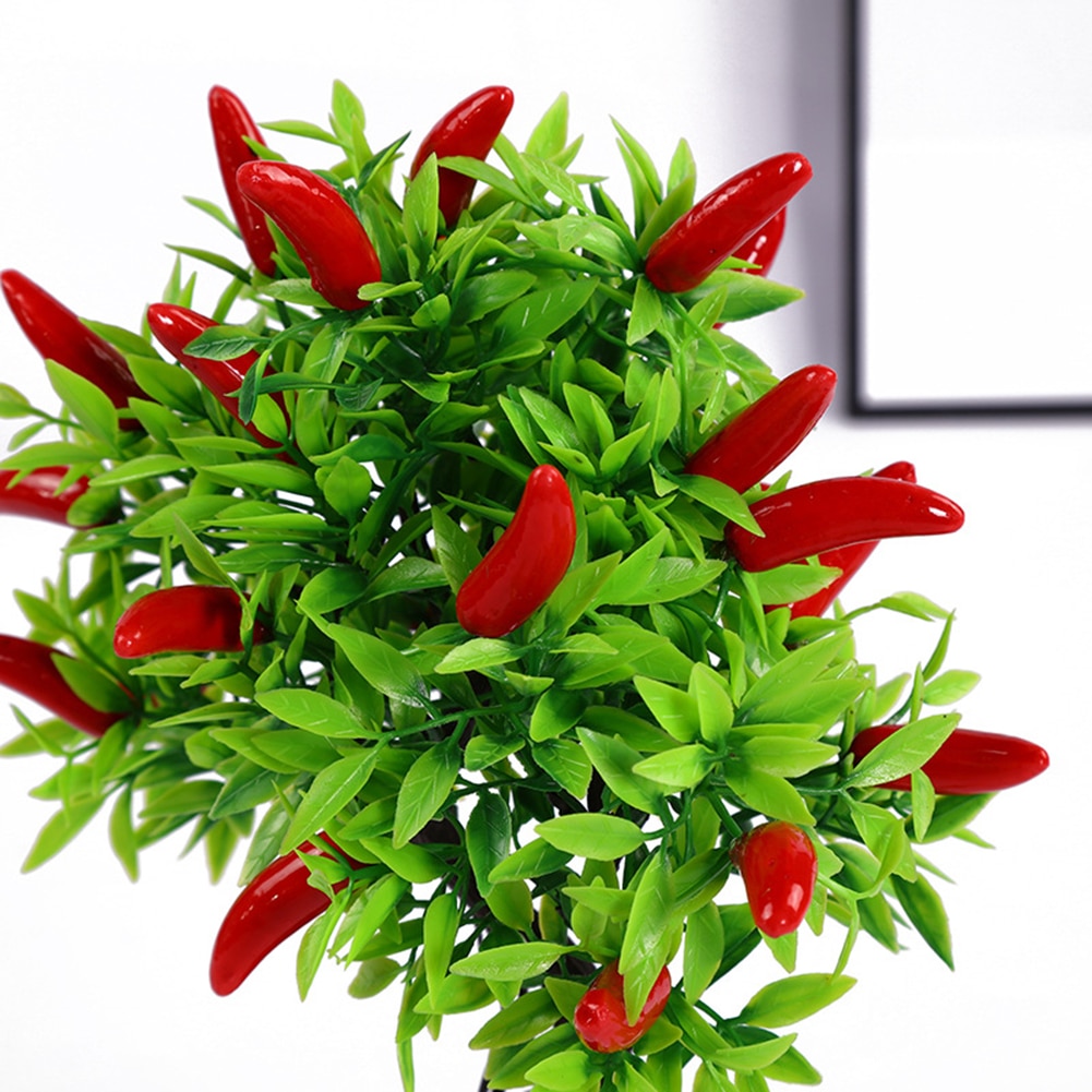 Neue 1Pc Künstliche Pflanzen Chili Baum Miniascape... – Grandado