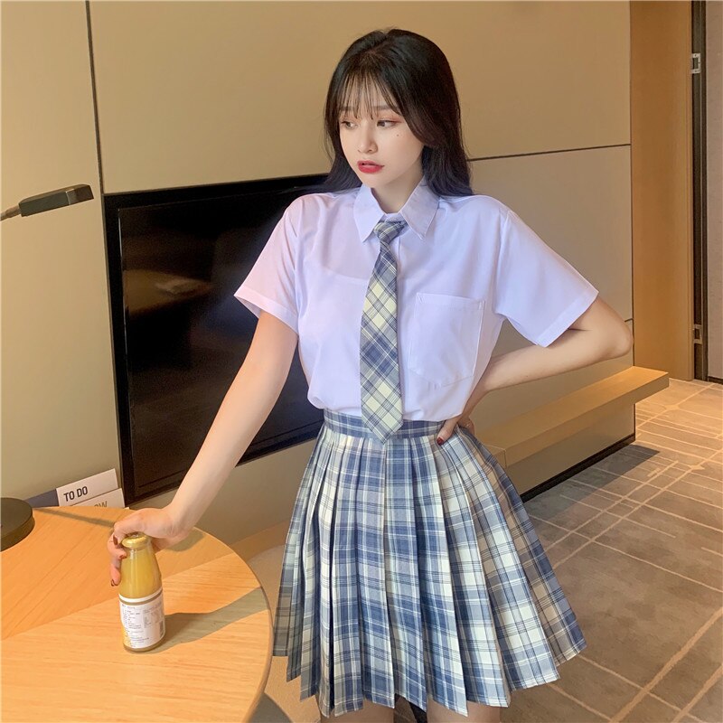 Japanese College JK Uniform Polo Collar Short-Slee... – Grandado