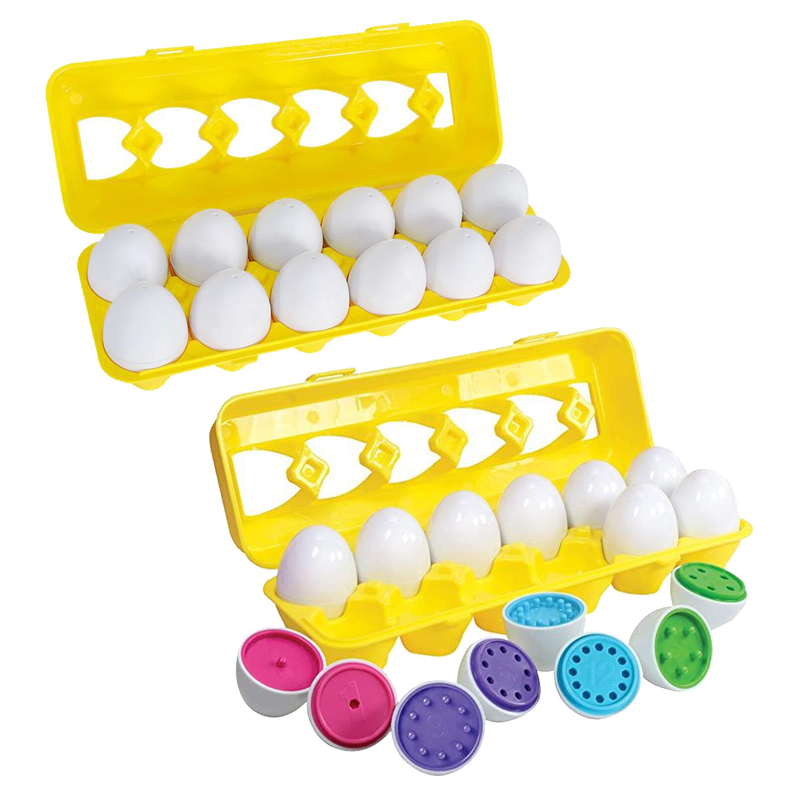 Matching Eggs 12 pcs Set Color & Shape Recoginitio... – Grandado