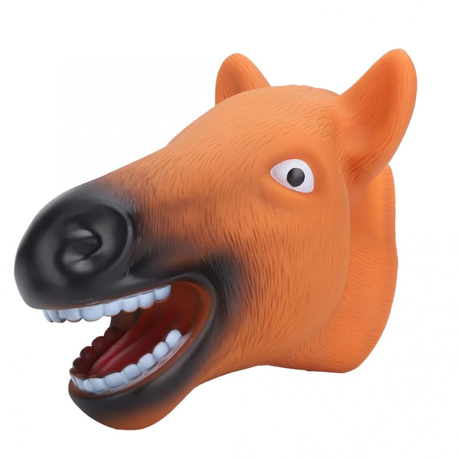 Soft Rubber Animal Head Hand Puppet Figure Toys Gl... – Grandado