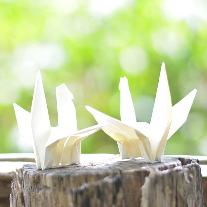 50 PCS Origami Paper Cranes White Folded Cranes Ha... – Grandado