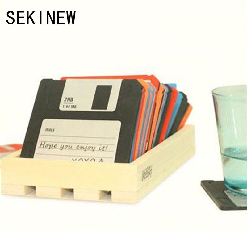 6pcs Food Grade Silicone Floppy Disk Cup Mat Coast... – Grandado