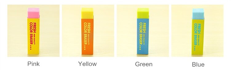 4 stücke Gelee Farbe Streifen Radiergummis Set PVC... – Grandado