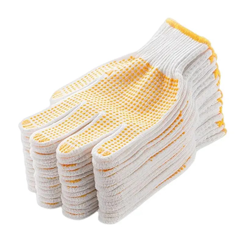 12 Pairs Work Gloves With Anti Slip Grip, PVC Dots... – Grandado