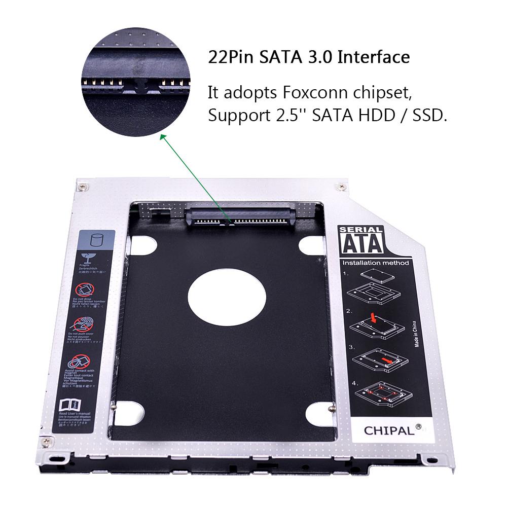 CHIPAL Aluminum 9.5MM 2nd Second HDD Caddy SATA 3 ... – Grandado