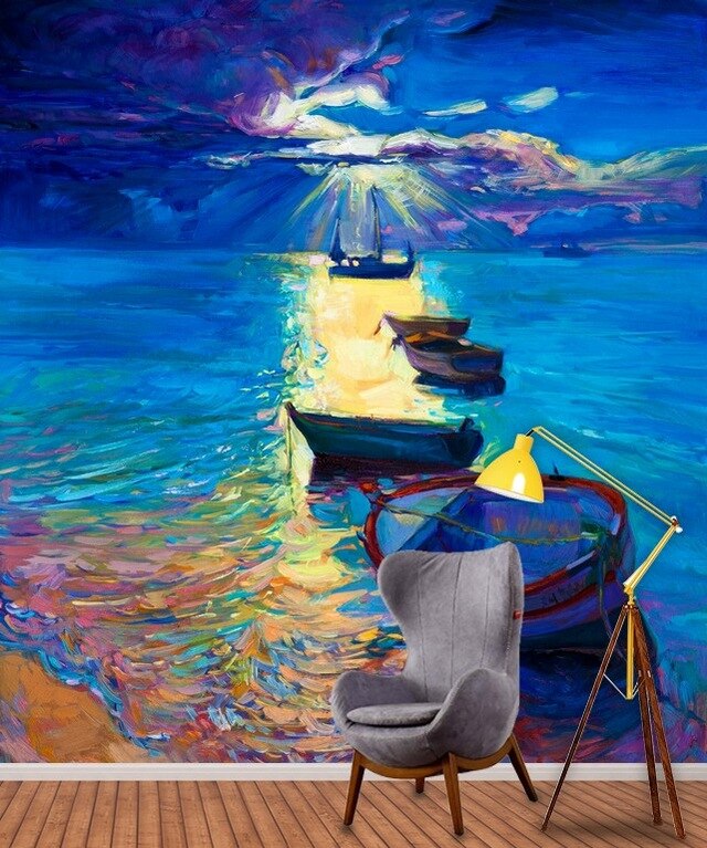 Yakamoz Olieverf 3D Muur Papier 288261553 – Vicedeal