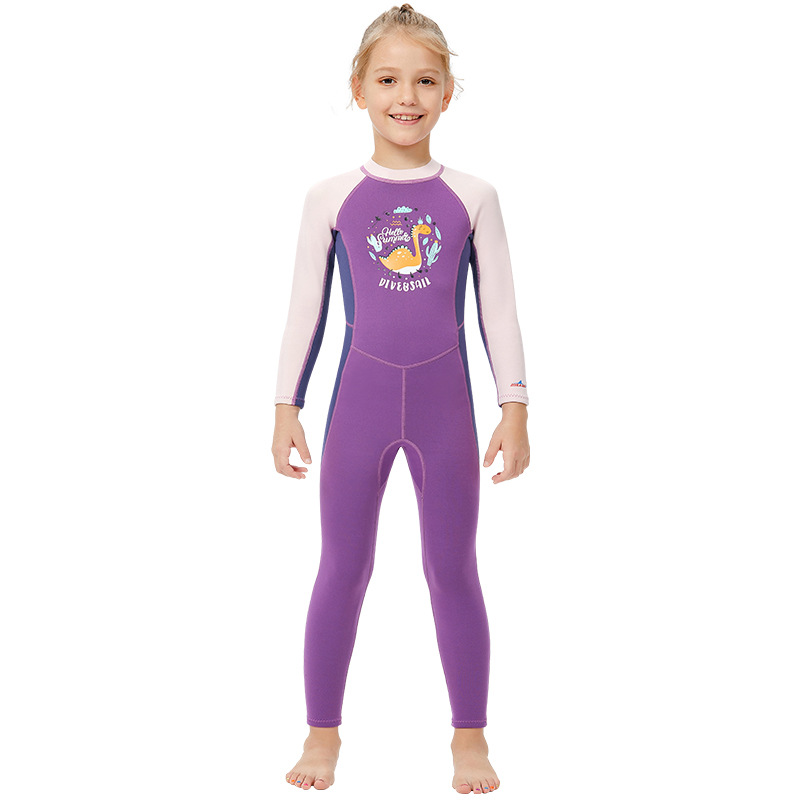 Girl's Warm 2.5mm Full Body Wetsuit Long-sleev... – Grandado