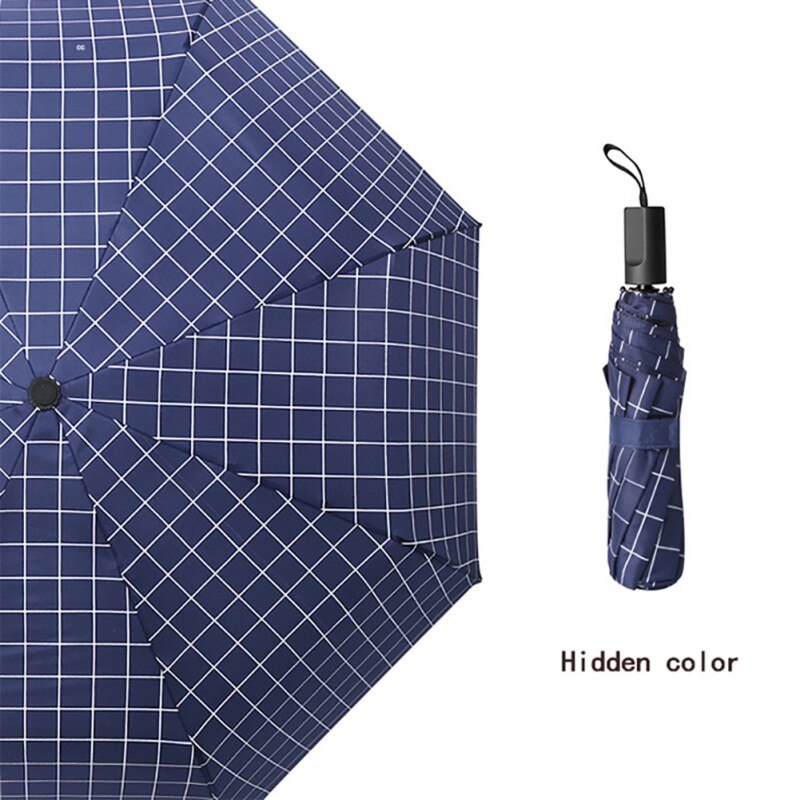 UV Protection Sun Three Folding Umbrella Plaid Umb... – Grandado