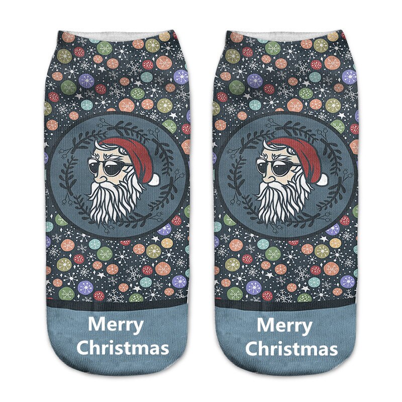 1 Pair Women's Socks 3D Cartoon Funny Christmas So... – Vicedeal