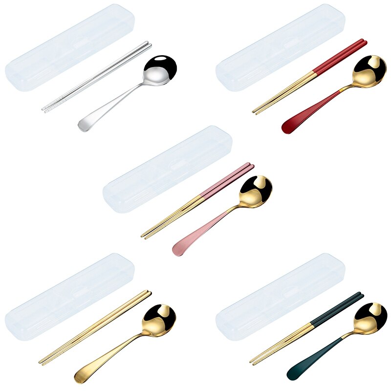 Stainless Steel Chopsticks Spoon Set – Grandado