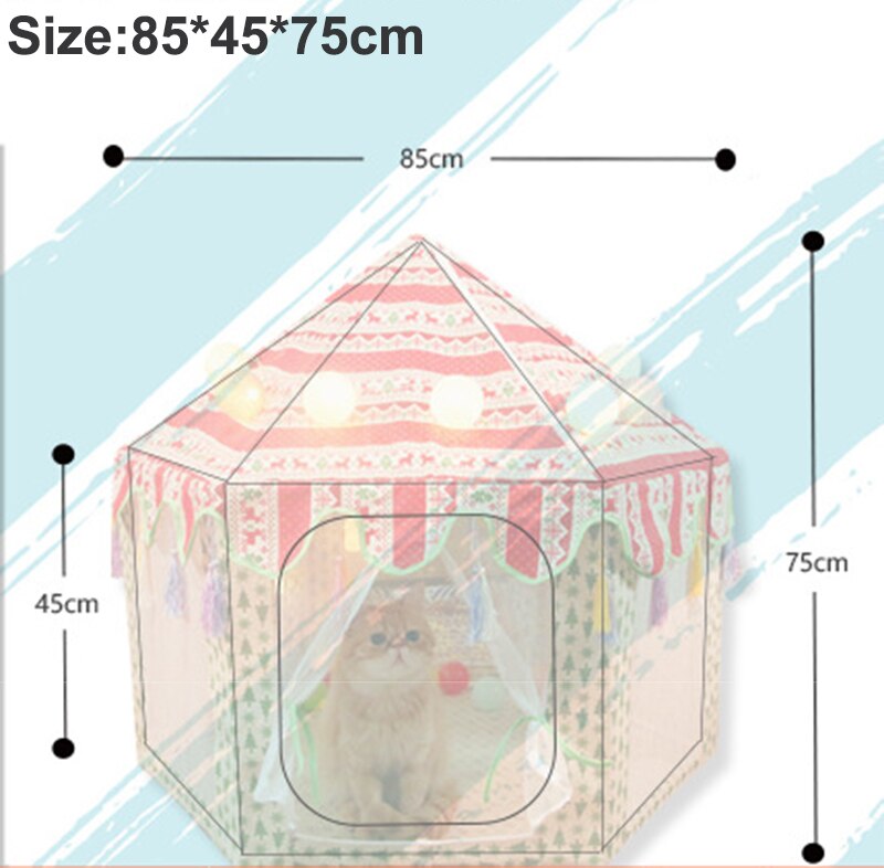 Princess Cat Cave House Pink Dog Tent Comfy Pet Be... – Grandado