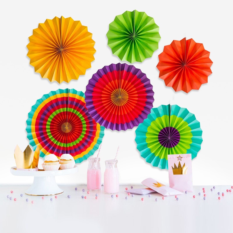 6 Set Mexican Party Decoration Supplies Paper Fan ... – Vicedeal