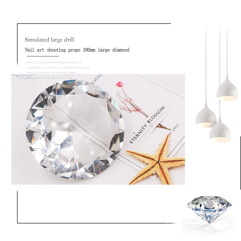 100mm hvide pink store diamant negle krystal skåre... – Vicedeal