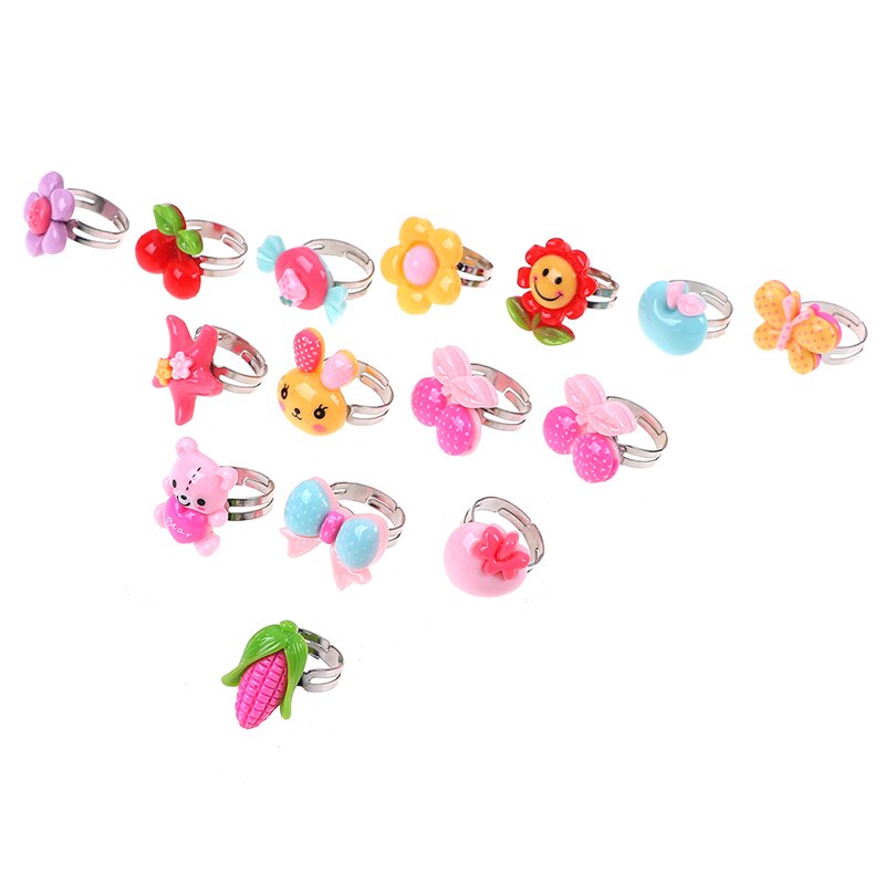 10Pcs/lot Adjustable Cartoon Rings For Girls Dress... – Grandado