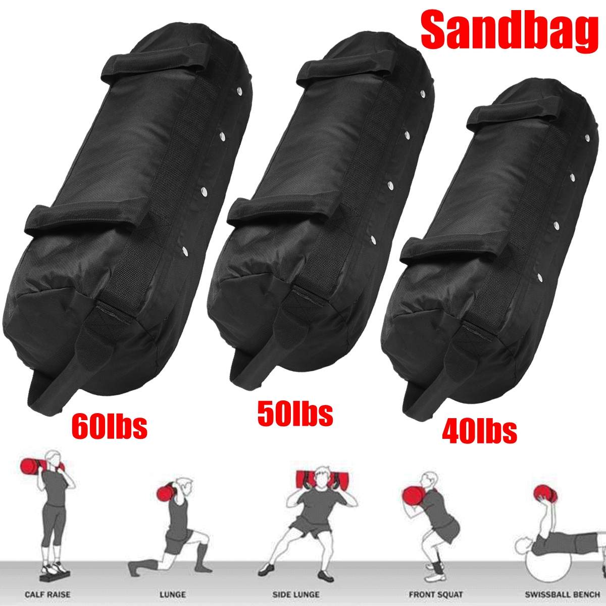 40/50/60 Ibs Adjustable Weightlifting Sandbag Fitn... – Vicedeal