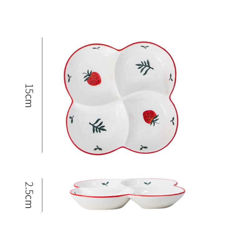 （6 Inch）Ceramic Nordic Four-divided Plate fruit Sn... – Vicedeal