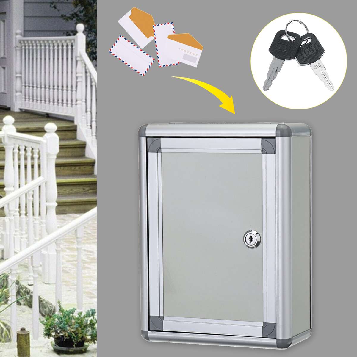 Aluminum Alloy Mailbox Outdoor Security Locking Ma... – Grandado
