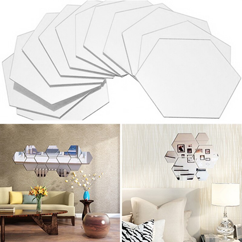 30pcs Self Adhesive Reflective Hexagon Shape Mirro... – Grandado