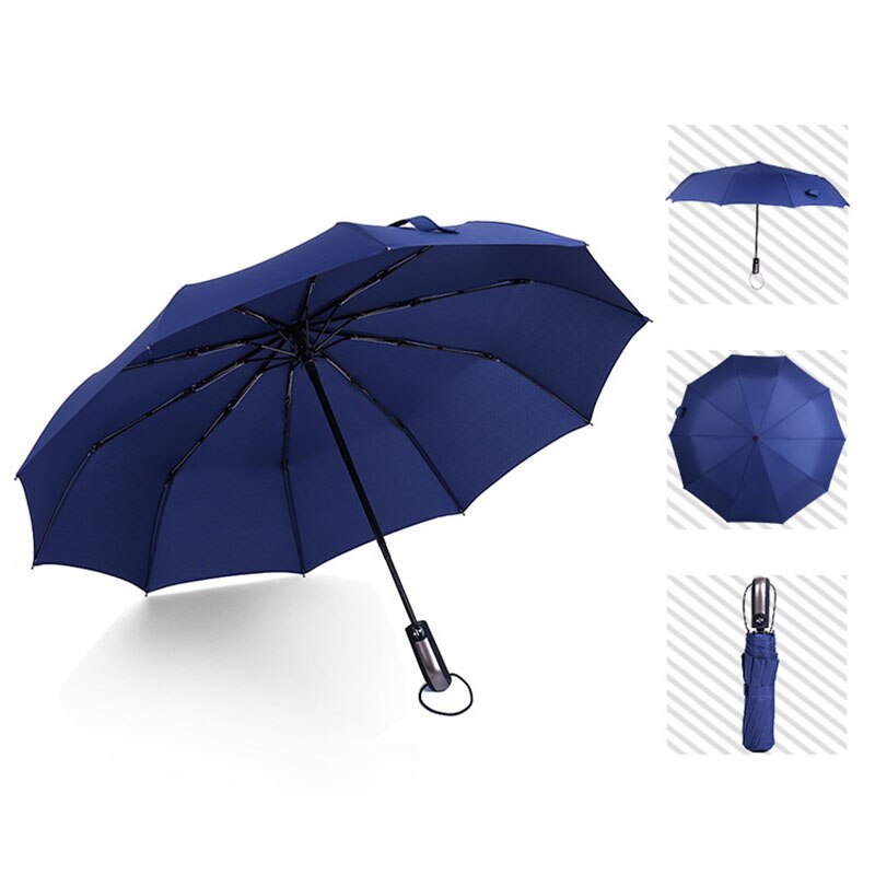 Manual Umbrella Rain Women Men 3 Folding Durable 1... – Grandado