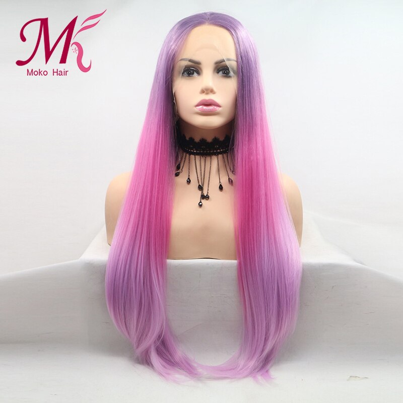Red Purplr Ombre Color Synthetic Lace Front Wig Fo... – Vicedeal