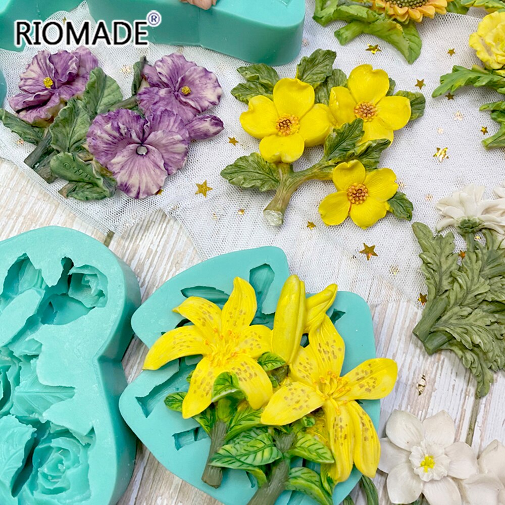 11 modeller blommor form silikon fondant form solr... – Grandado